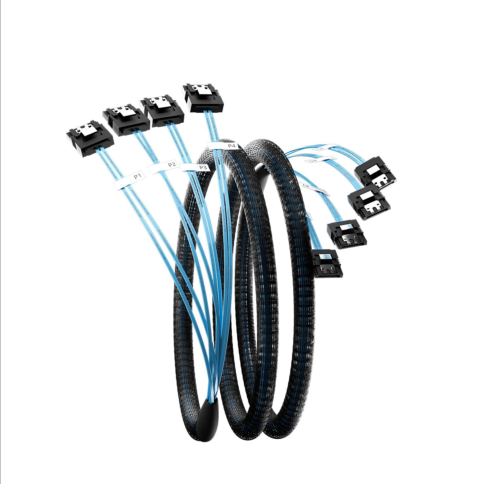 Кабель SATA-III, 4/6/8 шт./компл, SATA-6 Гбит/с, HDD-SDD, замена кабеля для передачи данных для сервера, биткойн-компьютера, SSD, жесткого диска, CD, DVD-драйвеса, Raid 100CM, 4SATA Cable