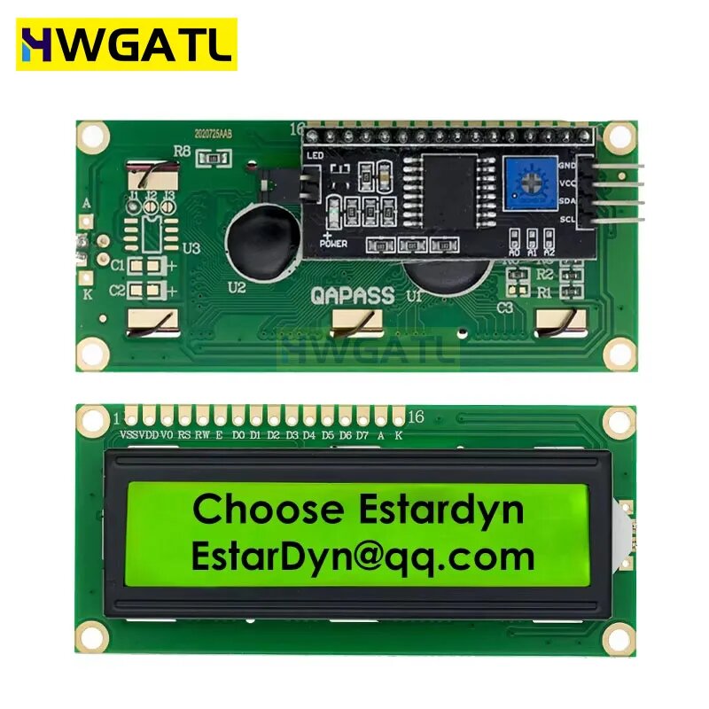 ЖК-модуль LCD1602 синий экран 16x2 IIC LCD1602 Green