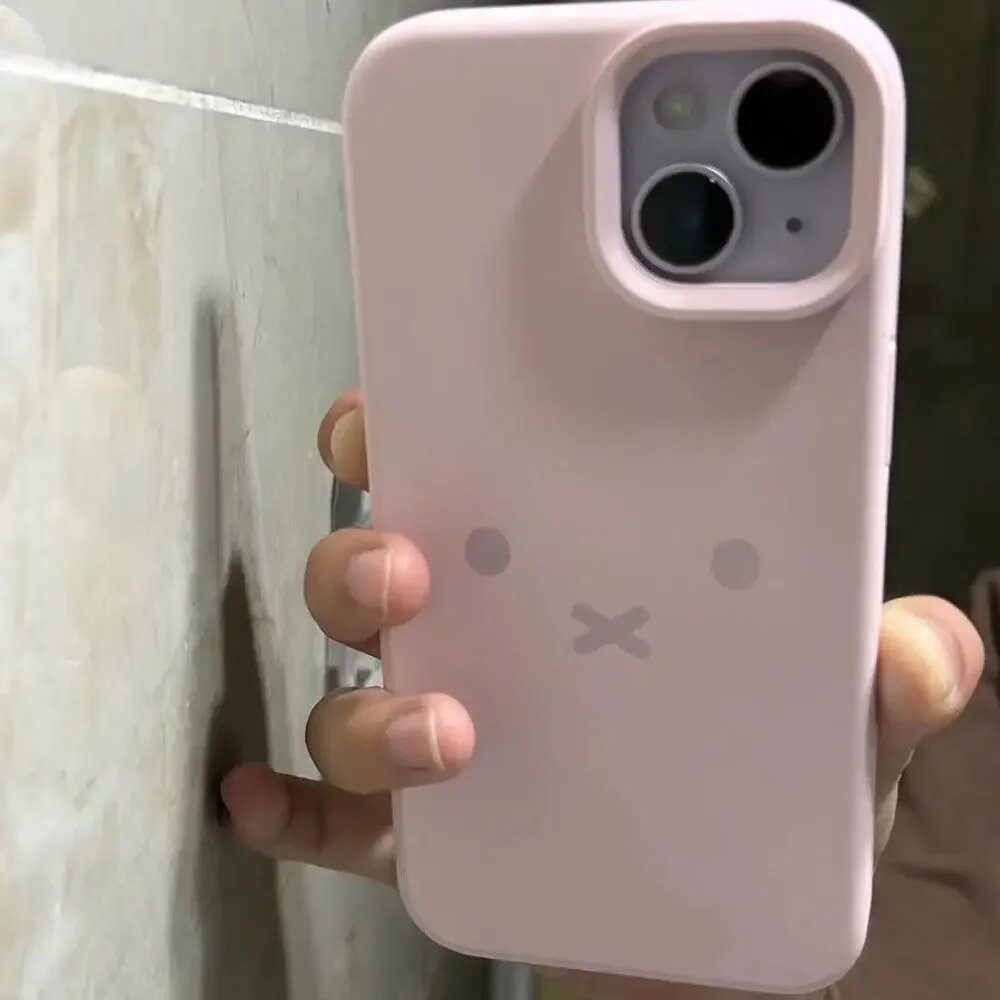 Чехол для iPhone 12 Miffy силиконовый розовый