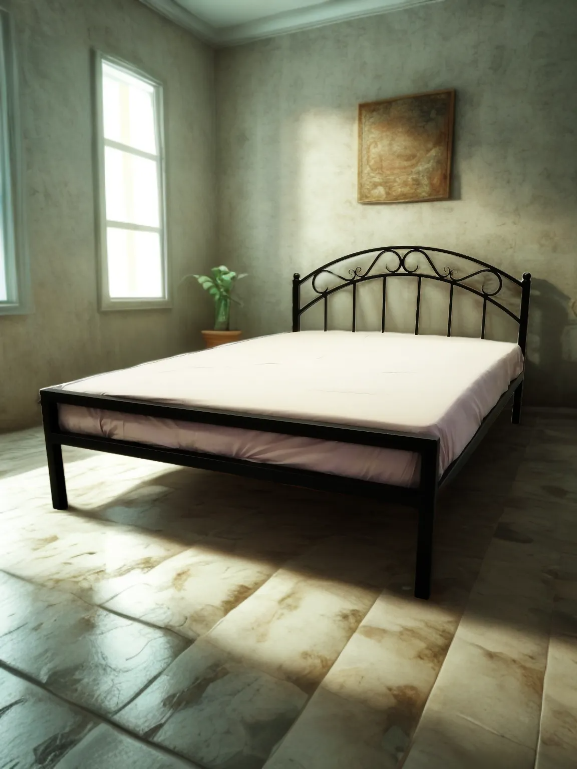 Кровать Loft Mebel "Доннa", кованая, черная, муар, двуспальное место, 140 x 200 см