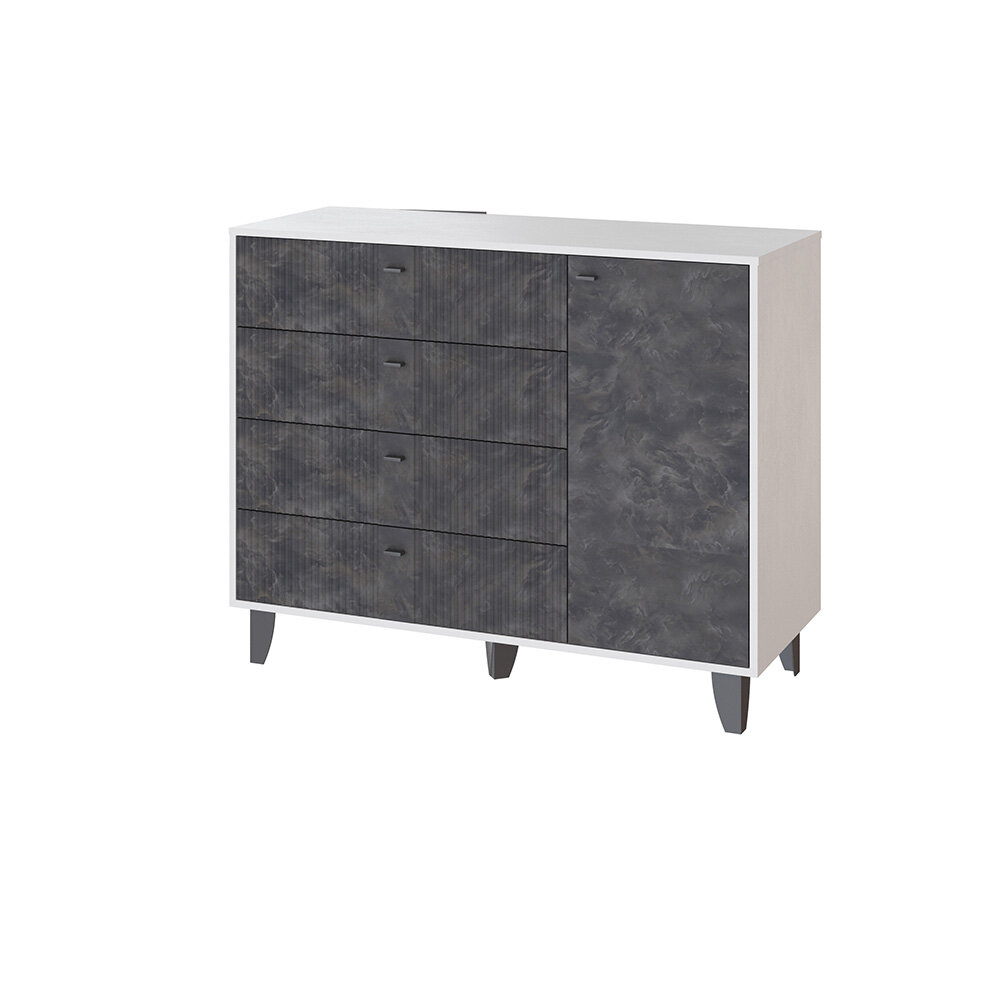 Комод "Белоснежный Грейс", Мальта Грей