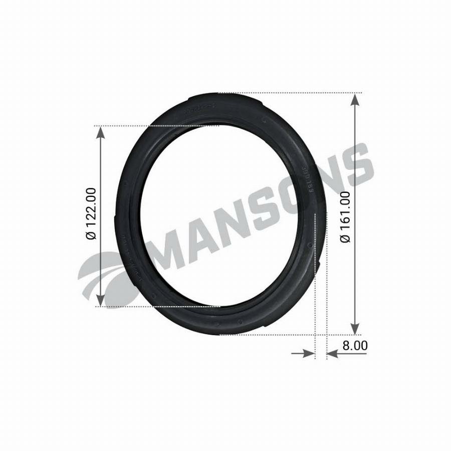Кольцо ступицы 122*160*8.7 уплотнительное BPW 300.168 (Mansons)