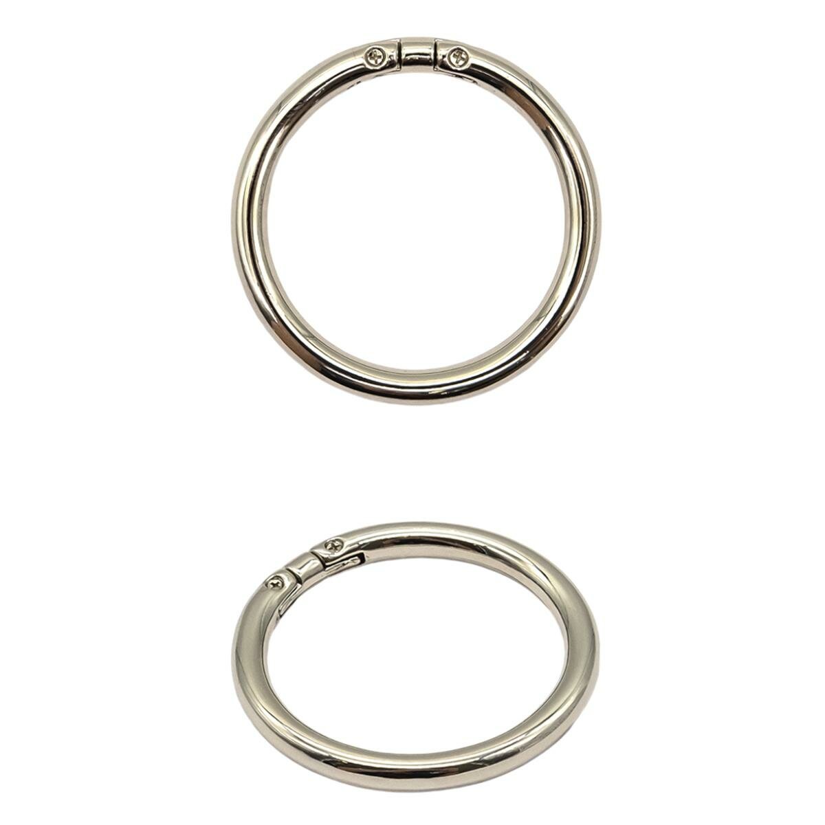 Кольцо разъемное для сумок BIG на винтах 40 мм, 50х50 мм, металл, никель, 4 шт (69255)
