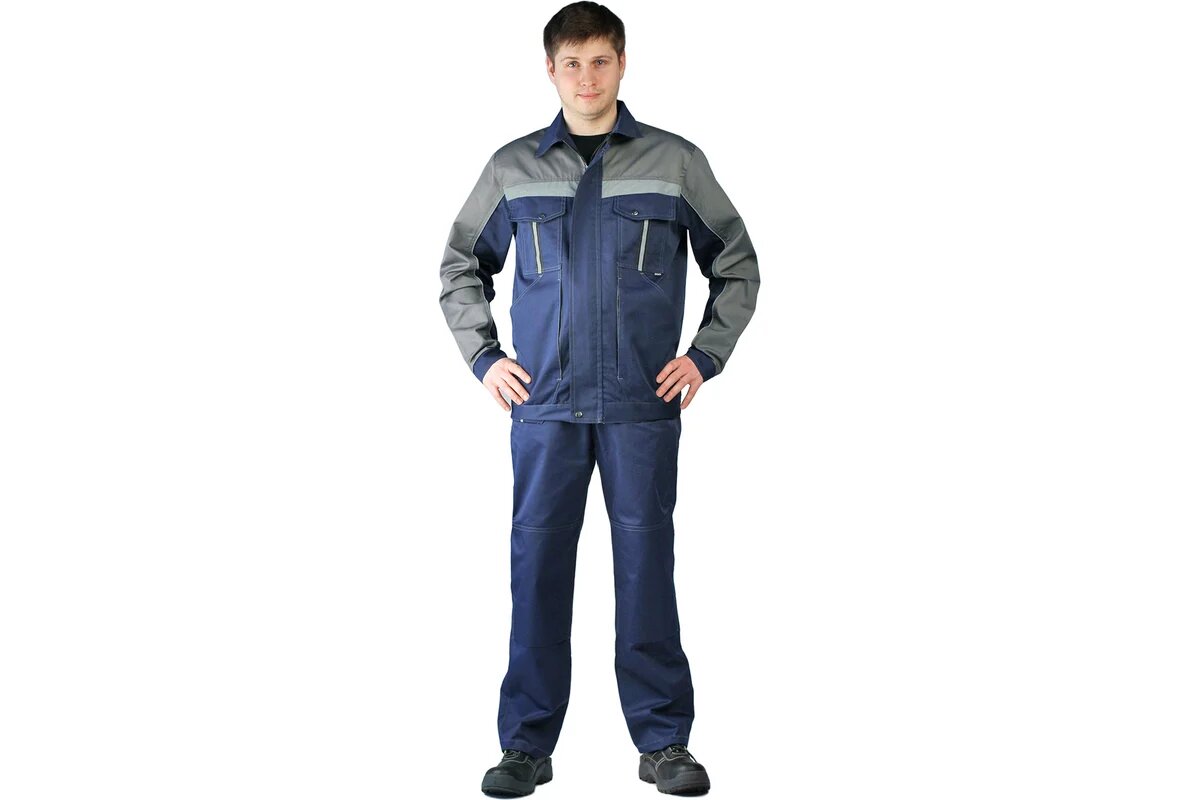 URSUS Летний мужской костюм темно-синий/серый цвет, КОС451-005 56-58 182-188