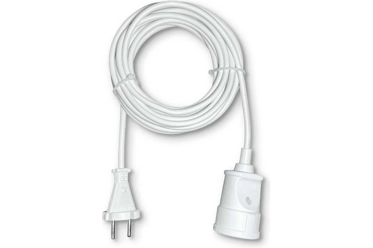 PROGIX Удлинитель-шнур 2 метра, б/з, белый, ПВС 2x0.75 PG100