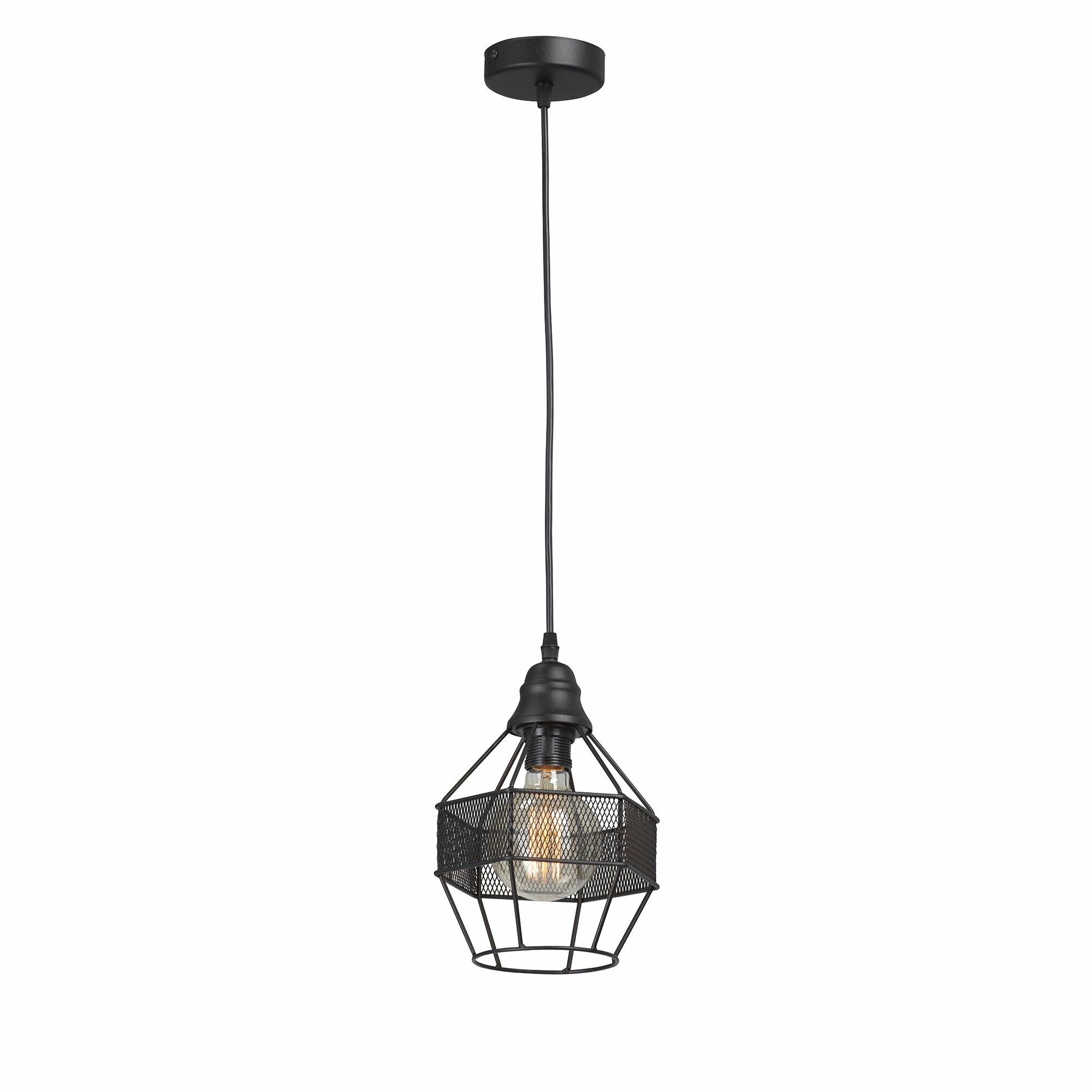 Подвес Vitaluce V4419-1/1S , 1 лампа 3м2, Е27, 60Вт, цвет чёрный матовый. %Распродажа!%