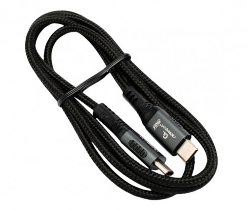 Кабель Cablexpert USB2.0 Type-C/Type-C, 5А, 240Вт, PD3.1/QC4.0, медь, оплетка, 1м, черный