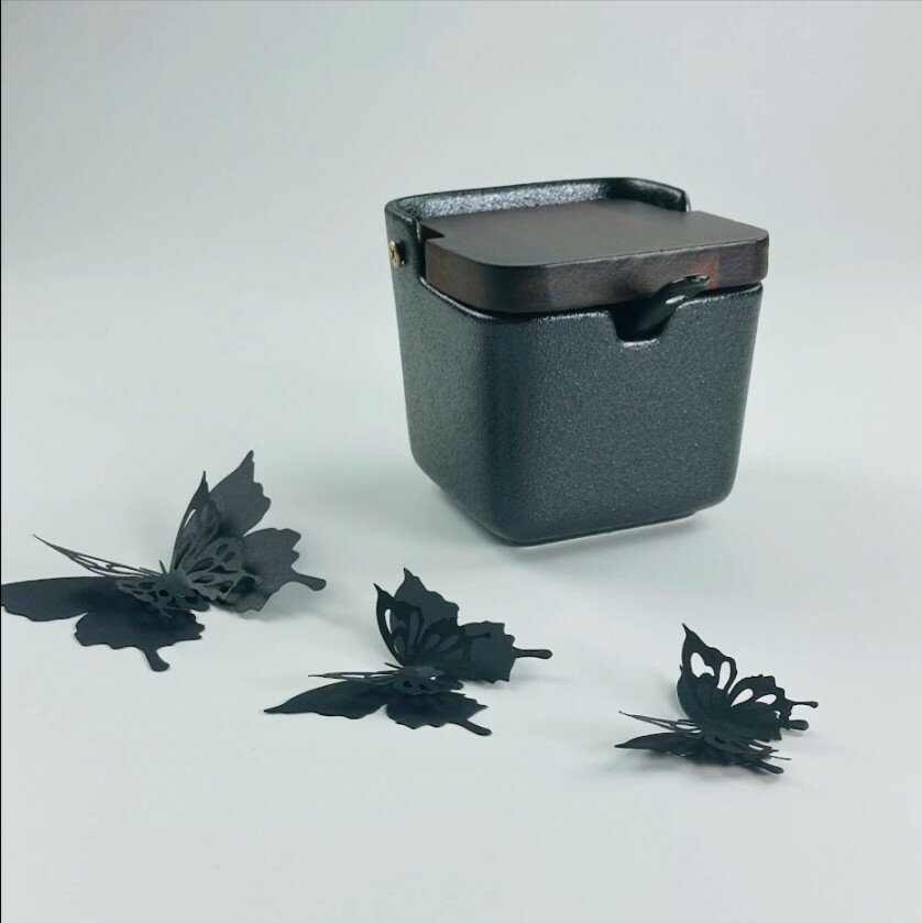 Сахарница 9,5см 400мл с ложкой BLACKWOOD Фарфор 235-027 118-235-027