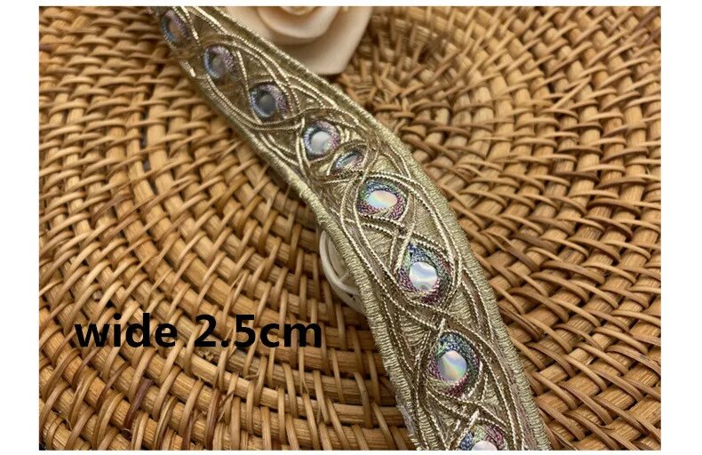 Кружевная лента с пайетками, 1 ярд, полиэстер/нейлон color 9