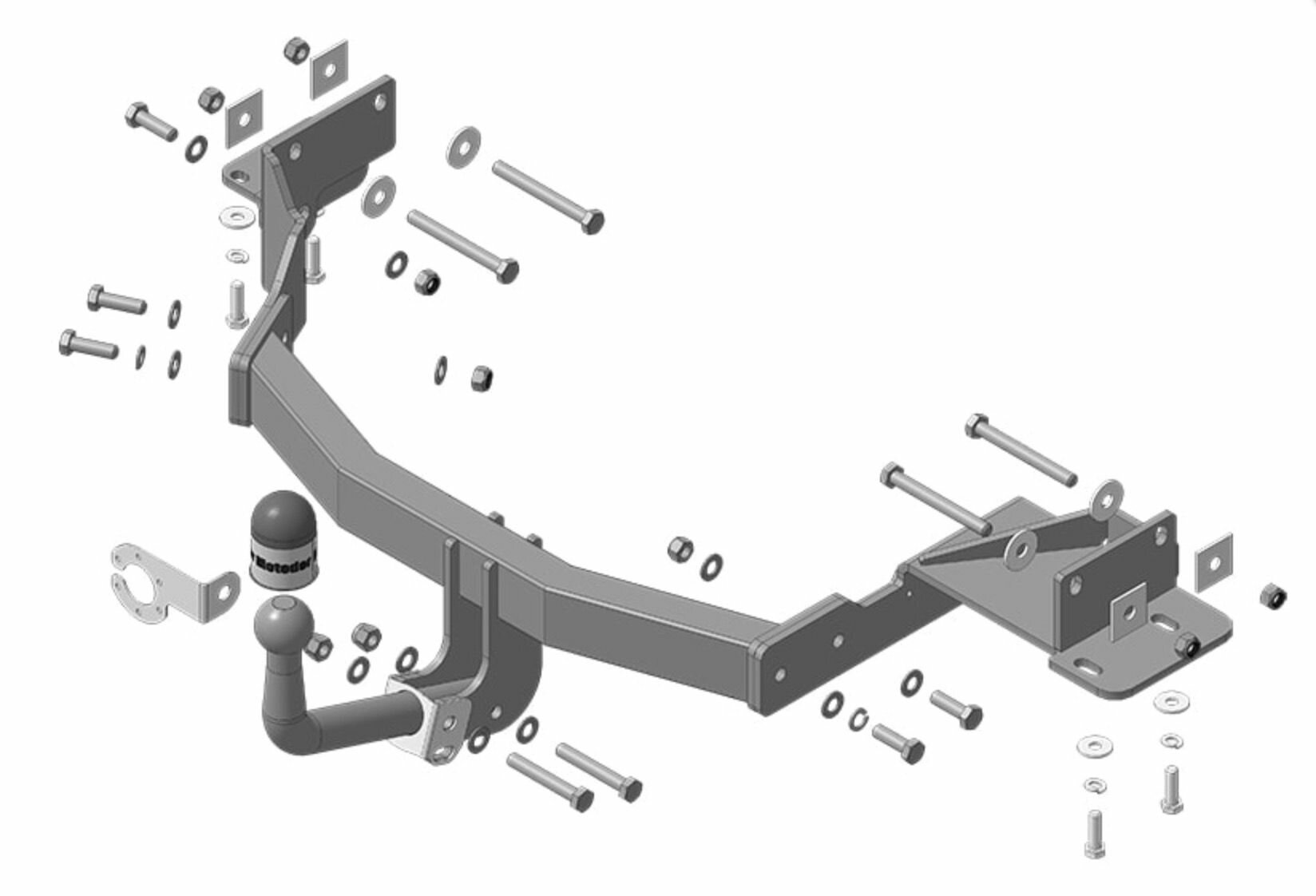 Фаркоп Motodor Kia Sorento Prime 2015-2018, 2018-н. в, Hyundai Santa Fe 2018-н. в (оцинк. Шар) арт.91006-A