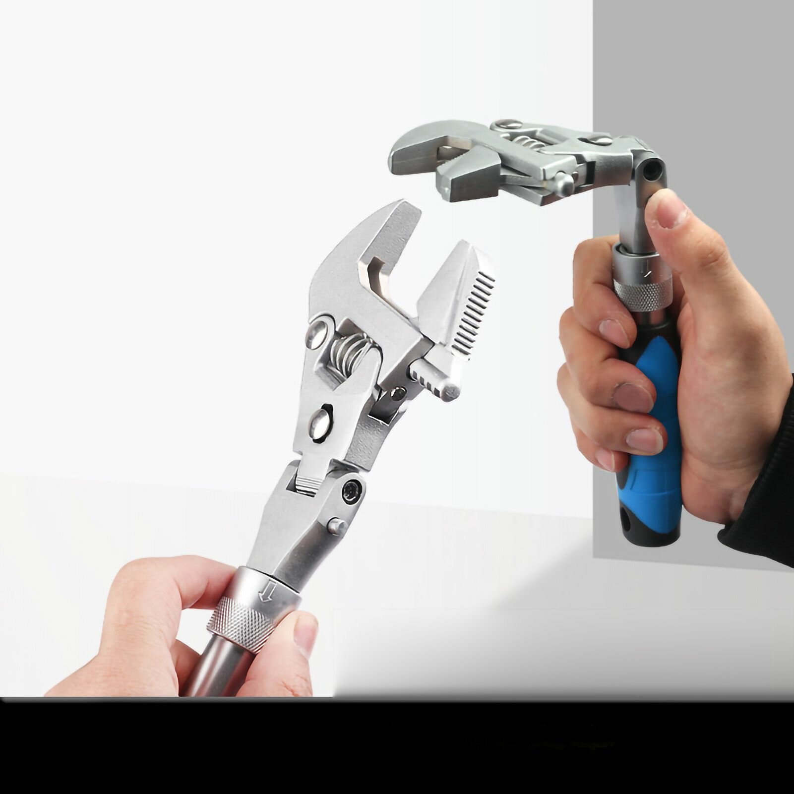 10-дюймовый разводной ключ с вращающейся на 180 гибкой головкой, многофункциональный ключ для домашнего ремонта