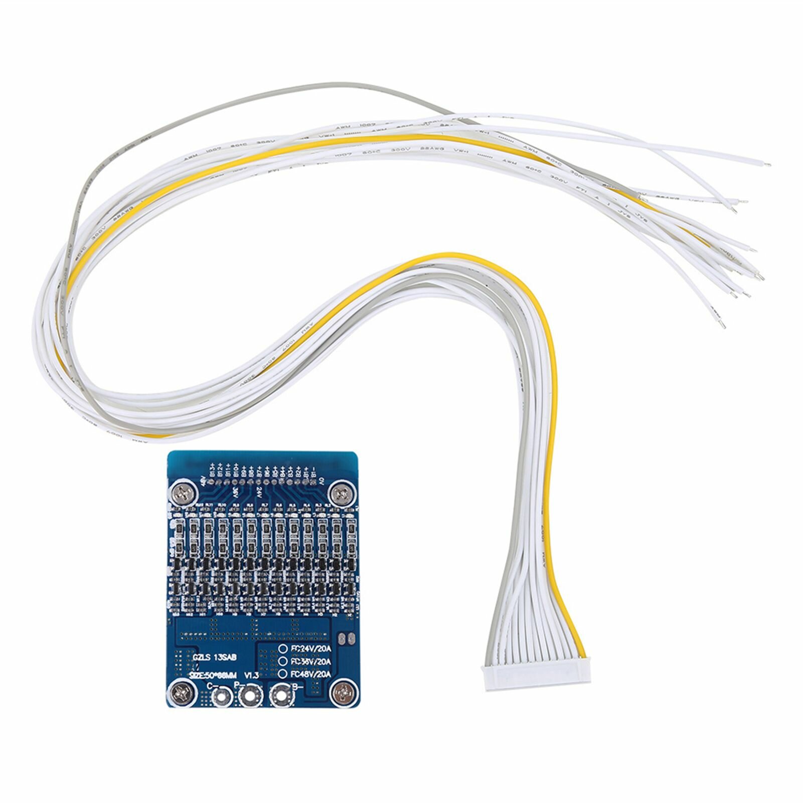 13S 48V 20A Li-ion Cell 18650 Доска печатной платы BMS предохранения от батареи с функцией баланса