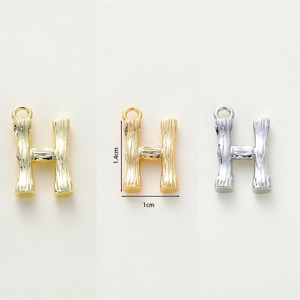 Подвеска буква H, 18K позолота, 1.4 x 1 см