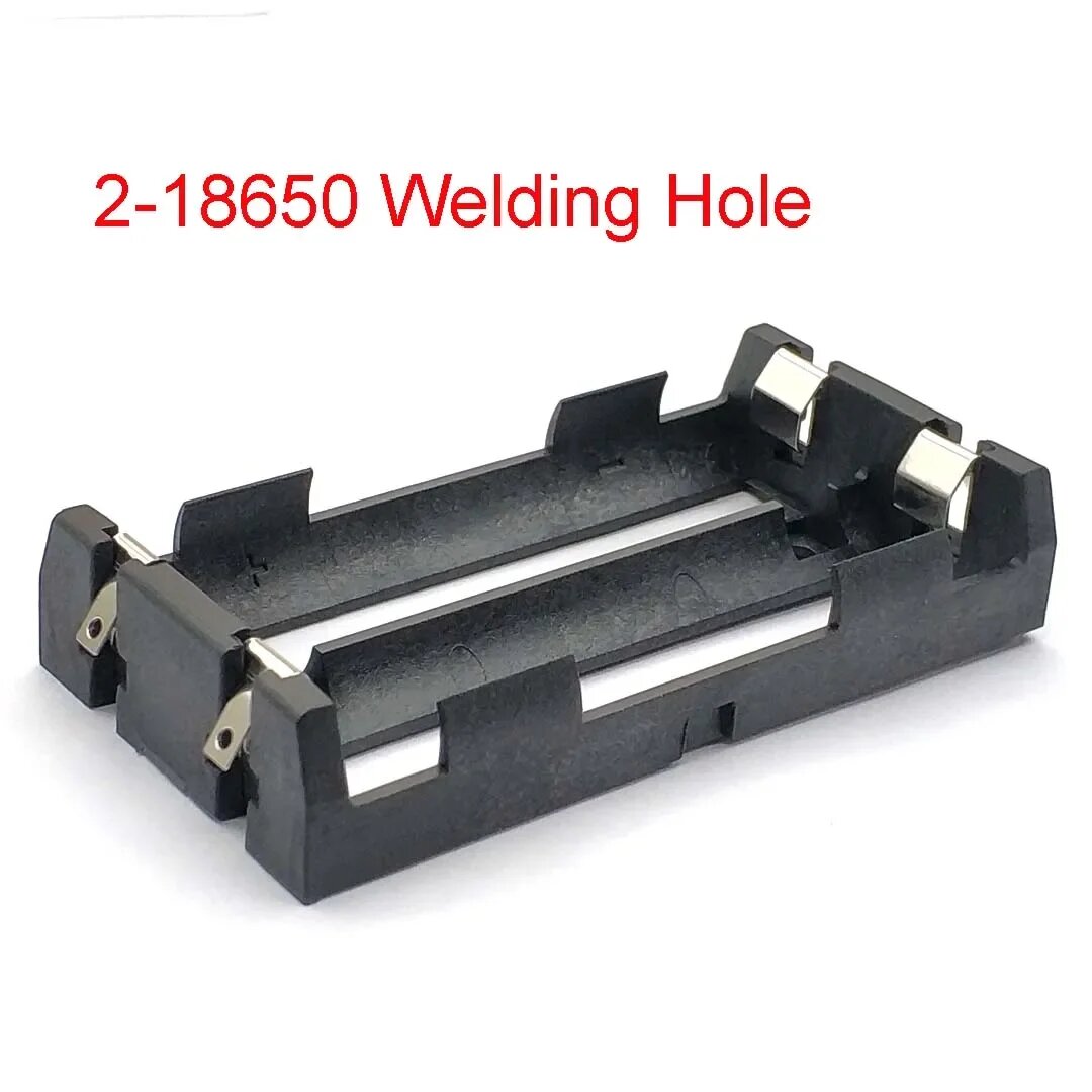 Держатель 2 x 18650 с пазами для пайки