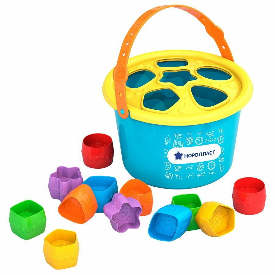 Дидактическая игрушка Нордпласт Ведро-сортер (Н-310)
