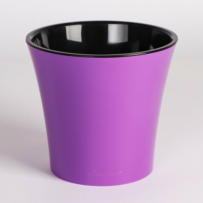 Кашпо Santino со вставкой, "Арте", 2 л, цвет аметист-черный