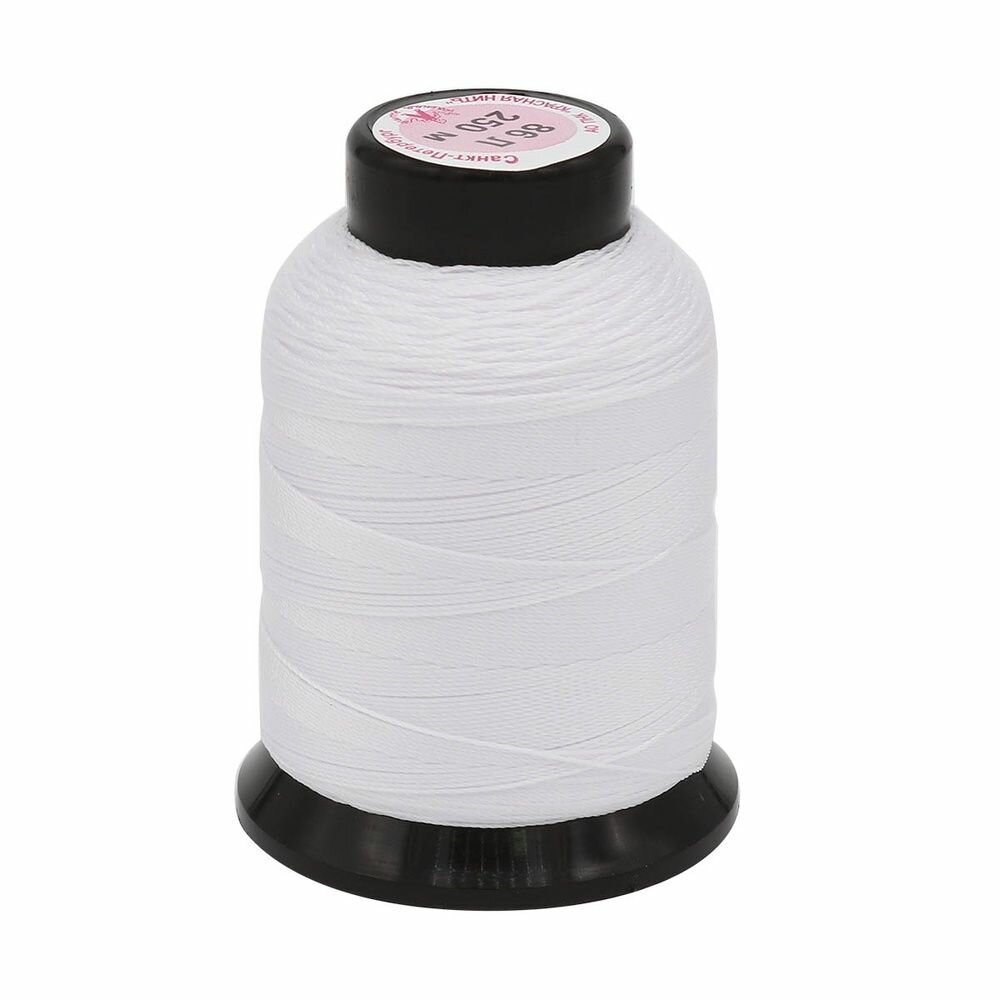 Нитки армированные Красная нить 250 м, цвет 001 белые, 5 шт