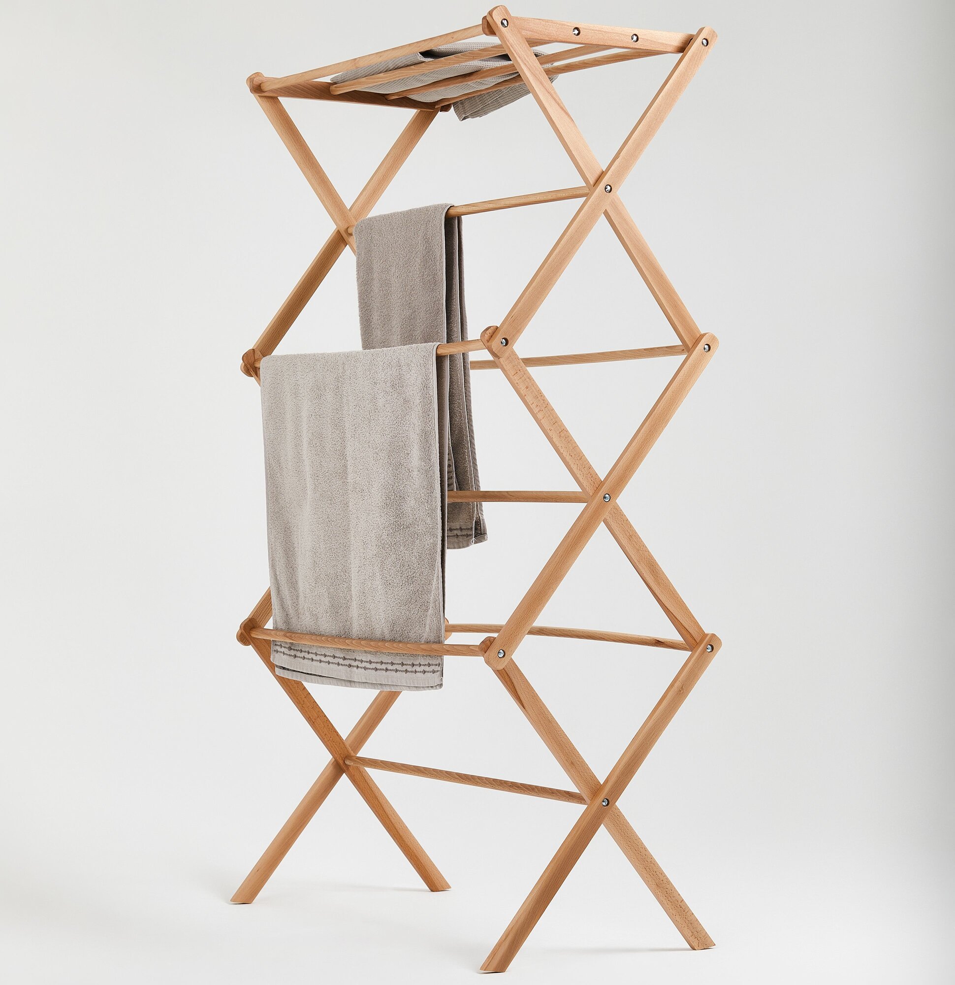 Сушилка для белья Scandix, напольная 164х97х47 см, деревянная, цвет натуральный, бук, Varman.pro