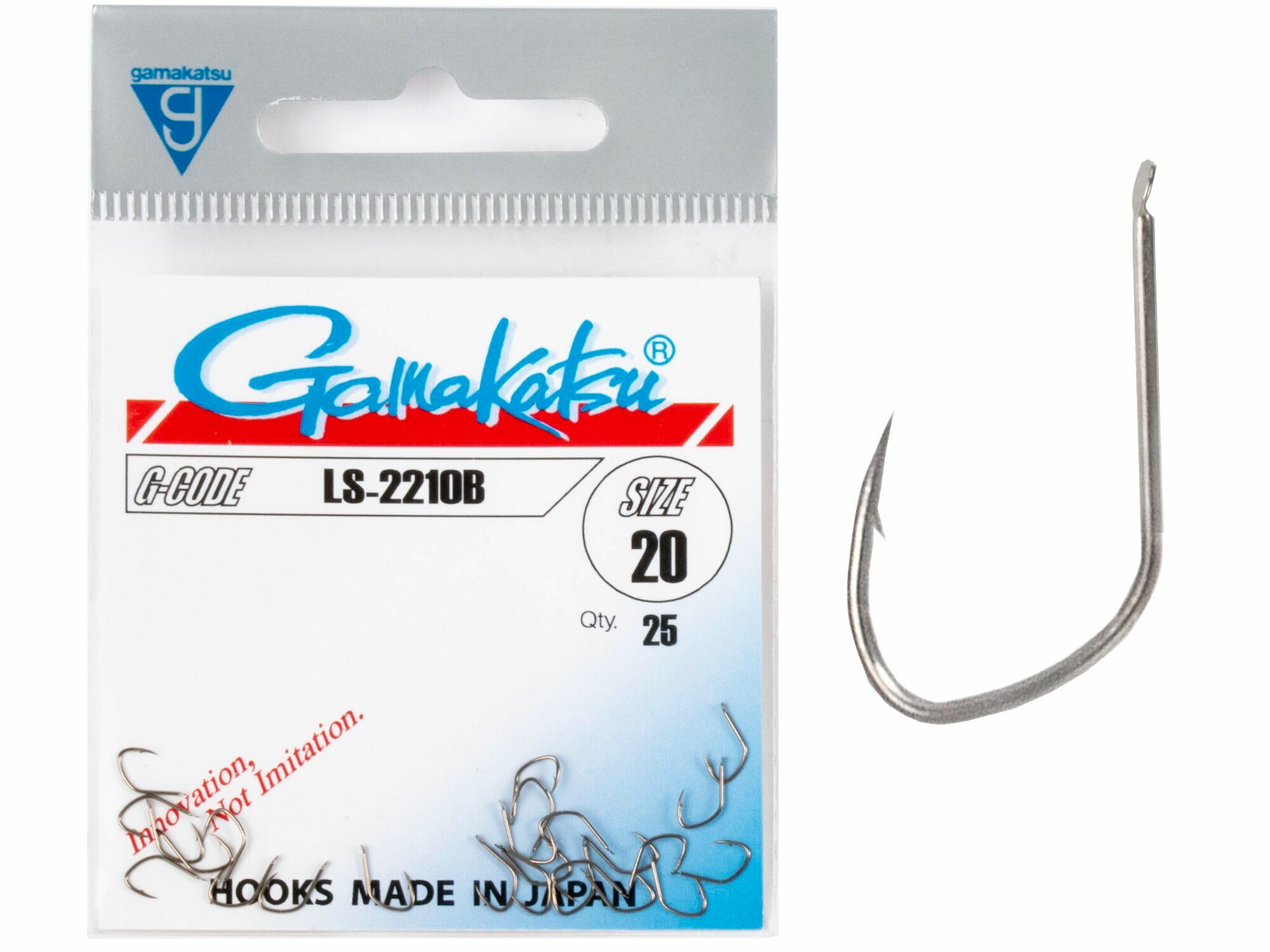 Крючки для рыбалки одноподдевные металлические набор на щуку и сома, Gamakatsu LS-2210B HOOKS BRONZE разм. 20 25шт. по 1 упак, снасти карповые летние Япония