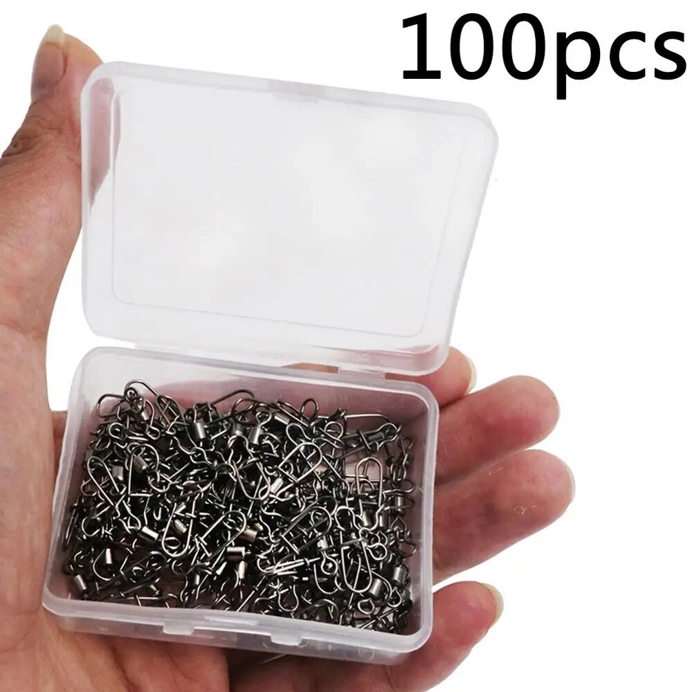 Соединитель для рыболовных вертлюгов, 50/100 шт./кор, 2 #4 #6 #-12 #14 #, из нержавеющей стали, с защелкой снасть для приманки на рыболовецкий крючок