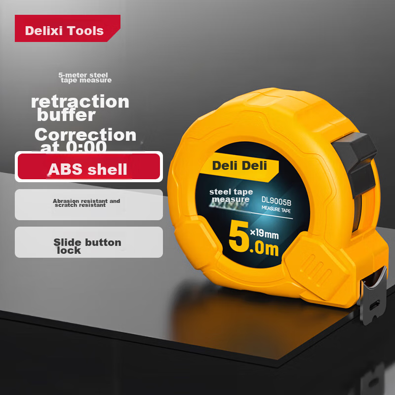 Deli Steel Tape Measure, Carpenter's Ruler, Retractable Ruler, Meter Ruler, Metric Ruler for Renovation, 10m*25mm, Measuring Plastic Case Ruler