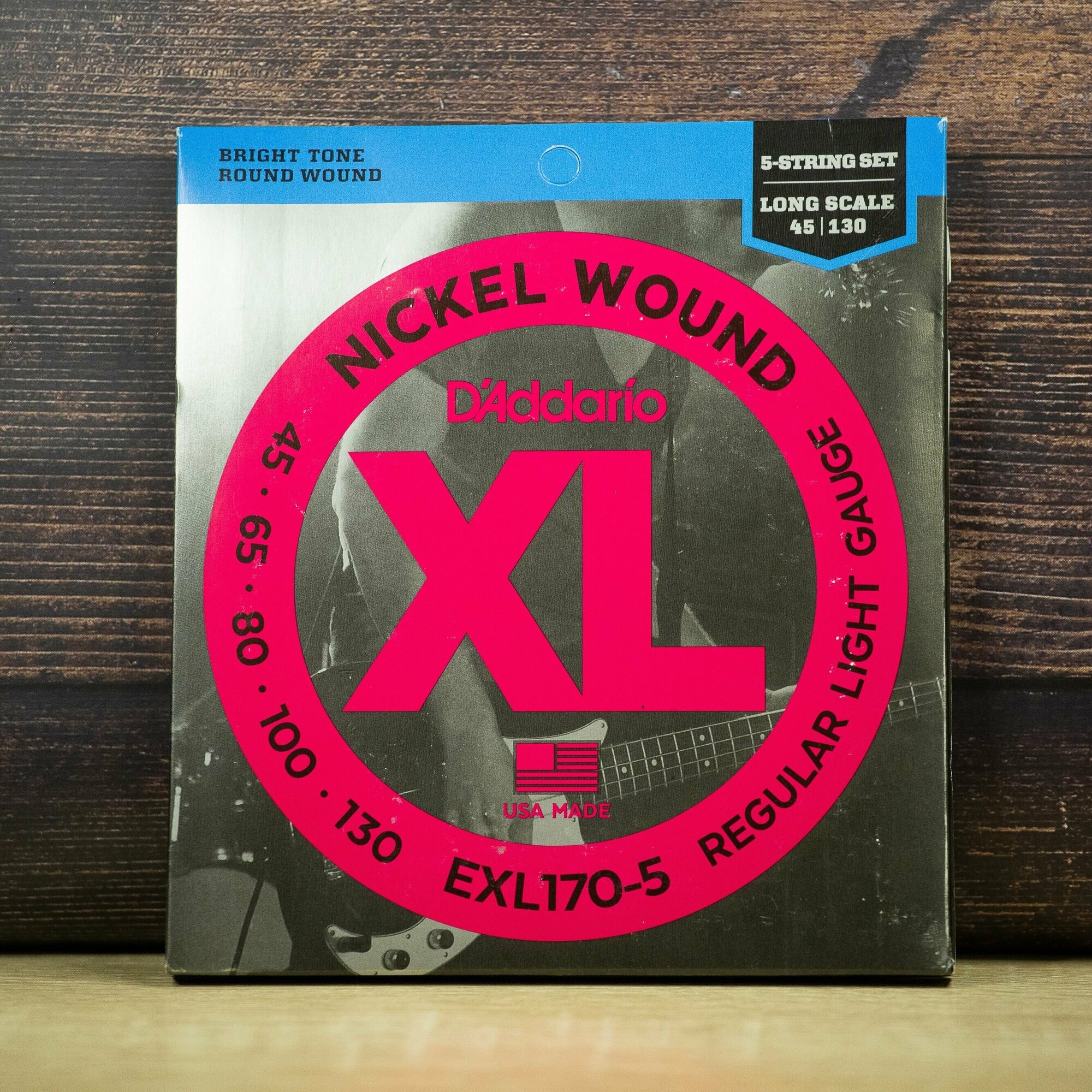 Струны для 5-струнной бас-гитары 5-string Long Regular Lig 45-130 D`Addario EXL170-5 XL
