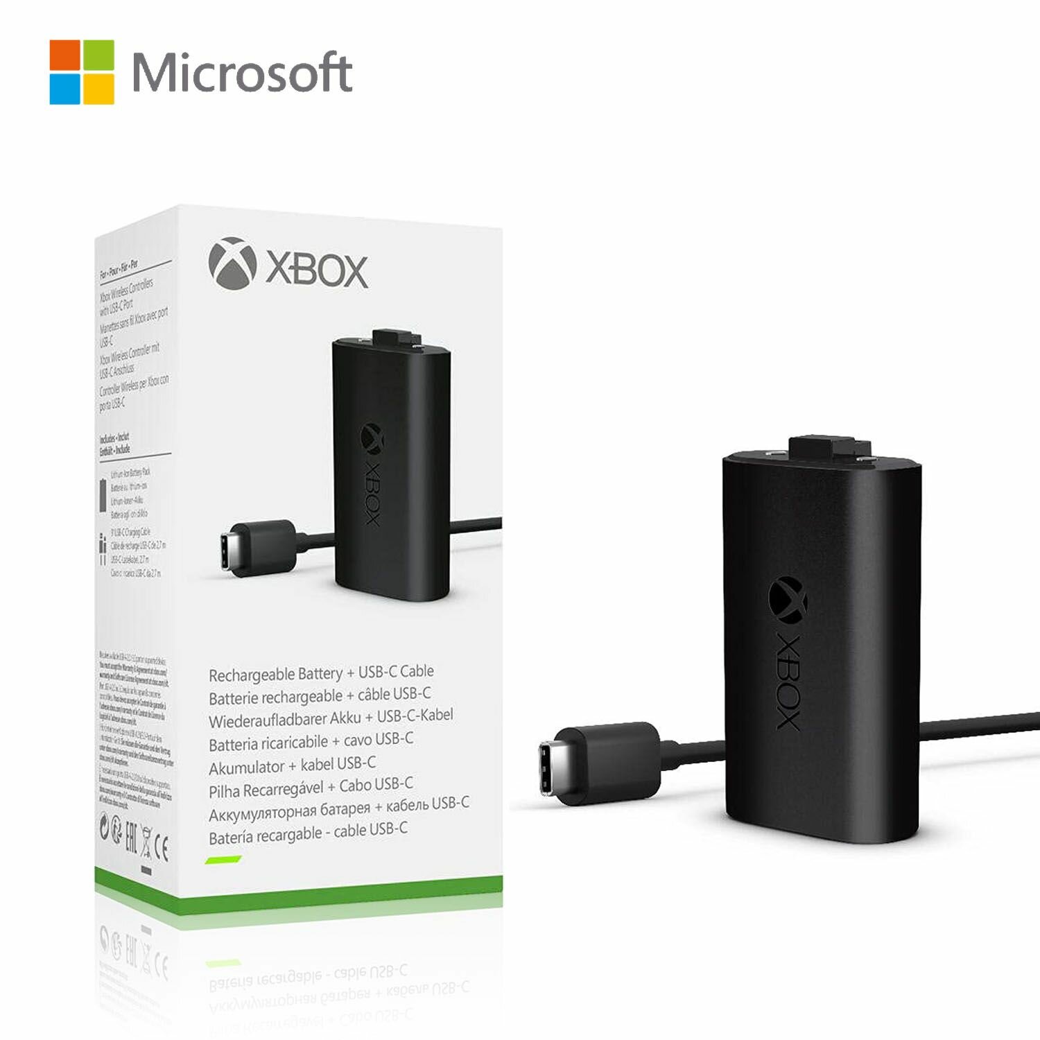 Аккумуляторная батарея для контроллеров Xbox X- и S-серий, 1400 мАч, с C-кабелем, в упаковке 2 штуки