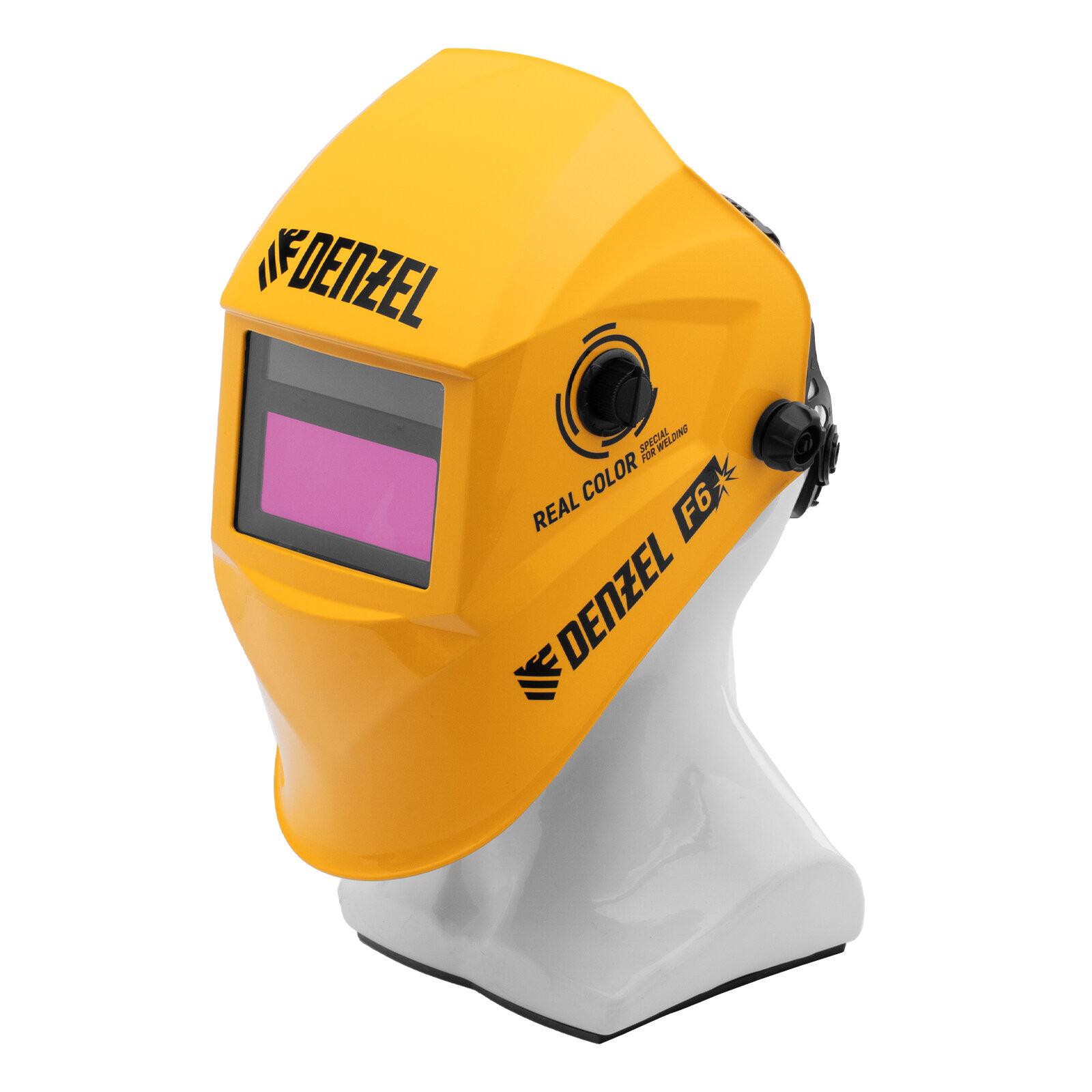 Щиток защитный лицевой (маска сварщика) F6, см. окно 93х43, Real Color, DIN4/5-8/9-13// Denzel 89716