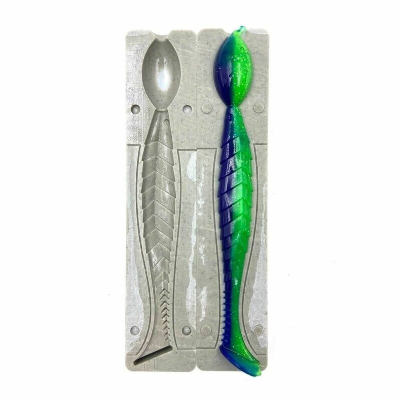 Форма для литья рыболовных силиконовых приманок Gekar Хвост трапеция 5,11" 130mm, 1 место