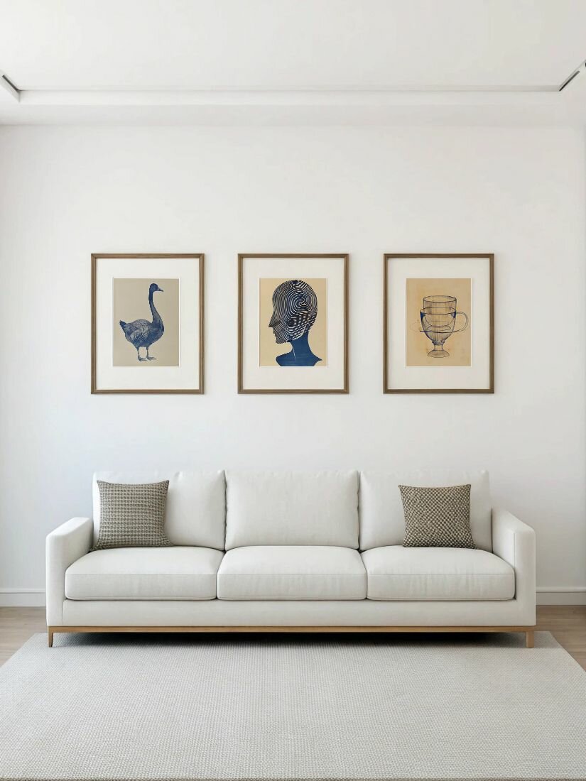 Постеры в интерьер 3 шт. «Квантовый синий» 30*40 см ограниченный тираж p.posters