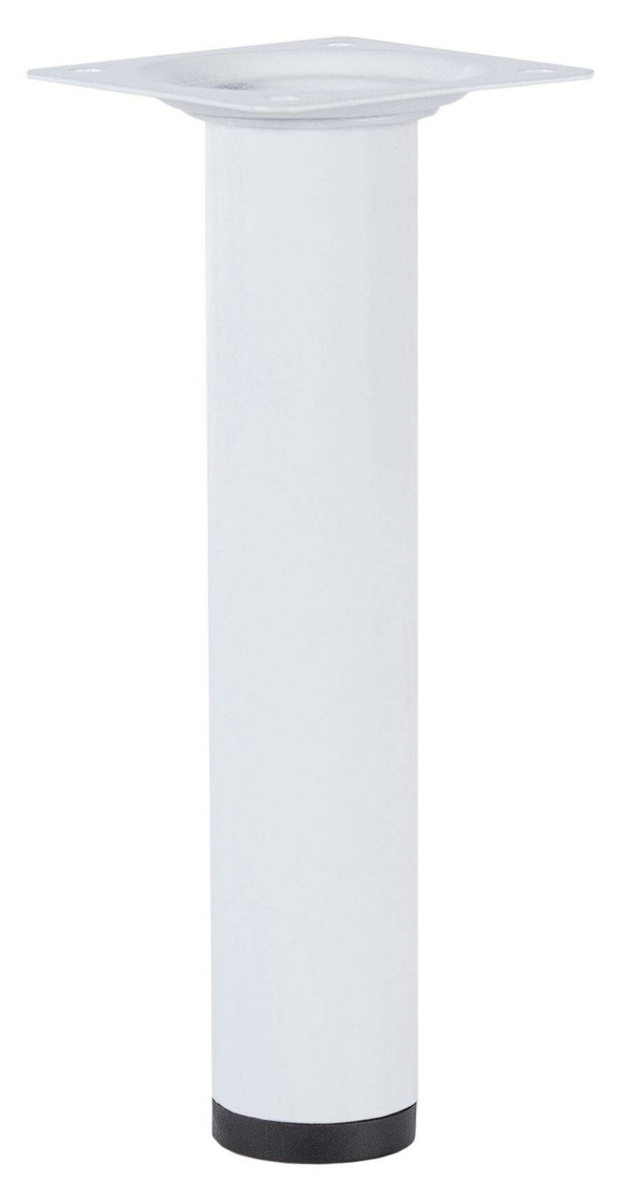 Ножка для мебели круглая ⌀30 мм 15 см металл белая