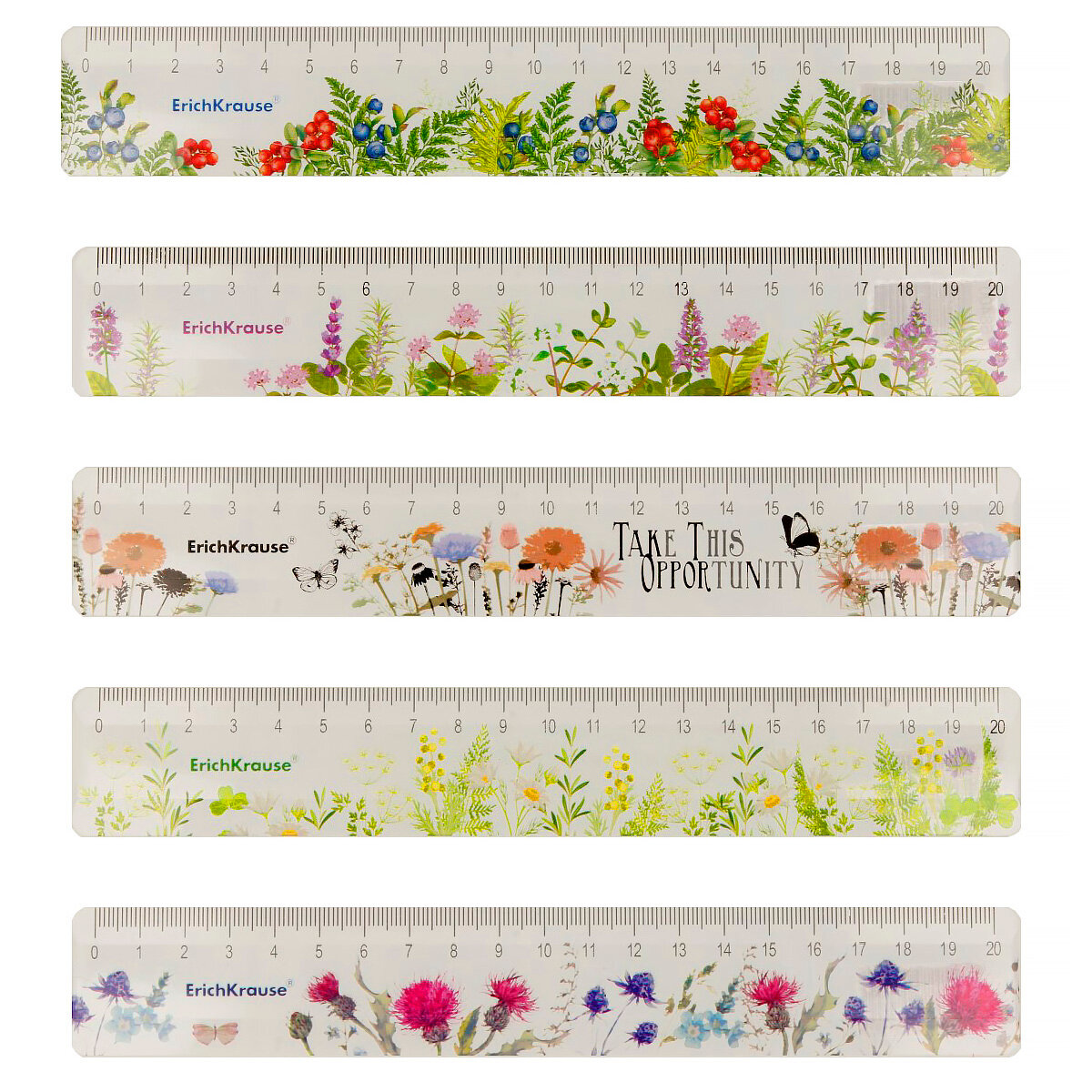 ErichKrause 58400-PD19 Линейка 20 см компактная в ассортименте для школы и офиса