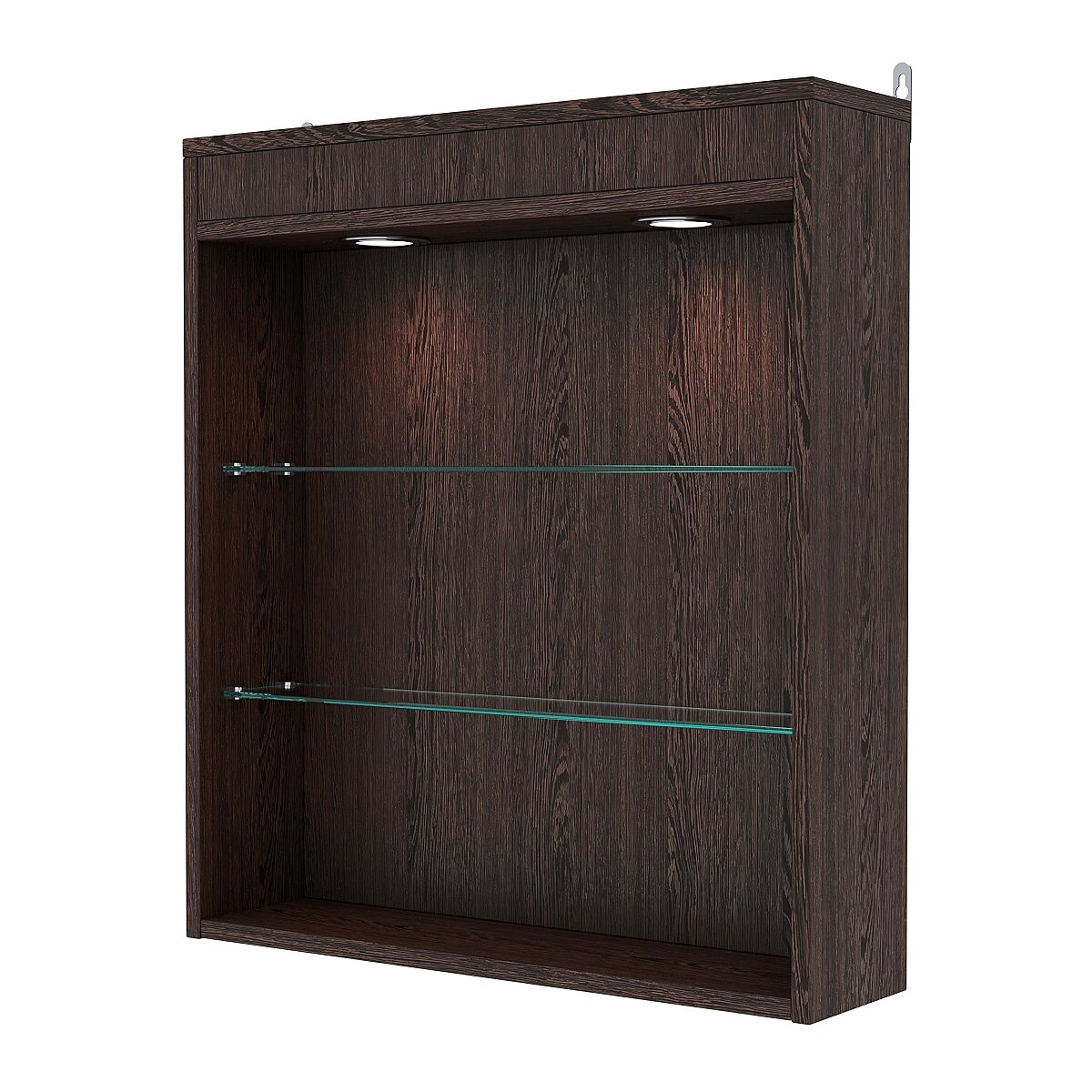 Витрина настенная №1-3Г с подсветкой, Дуб Венге. Производитель товара - компания Westcom.
