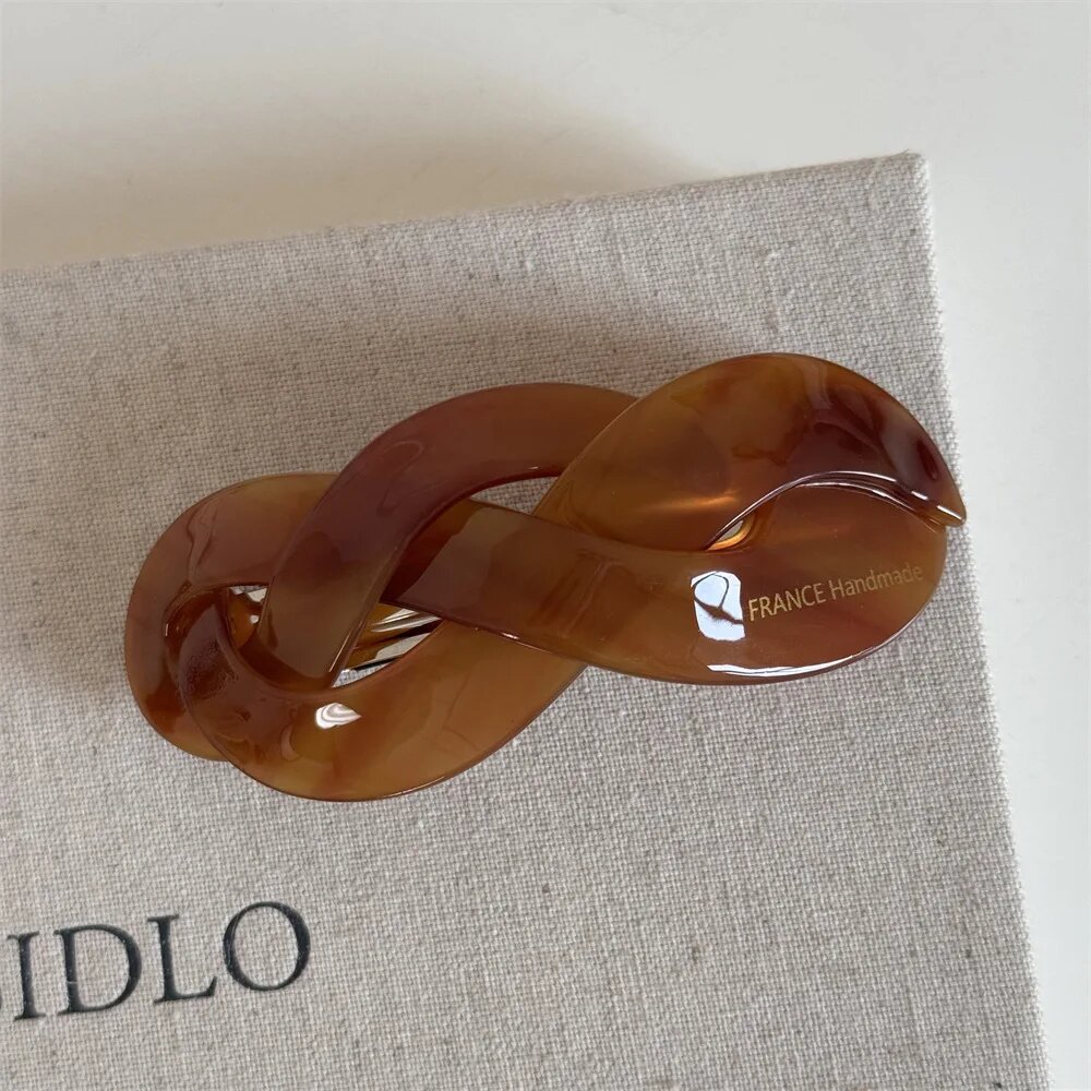 Французский ретро зажим для волос 04- Coffee color