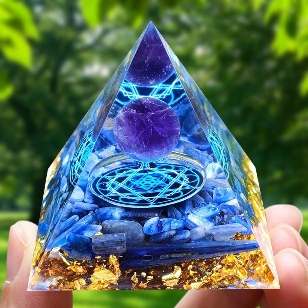 5 х 5 см, кристаллический камень-аккумулятор энергии оргона, Оргонитовая пирамида для рабочего стола, декор для до