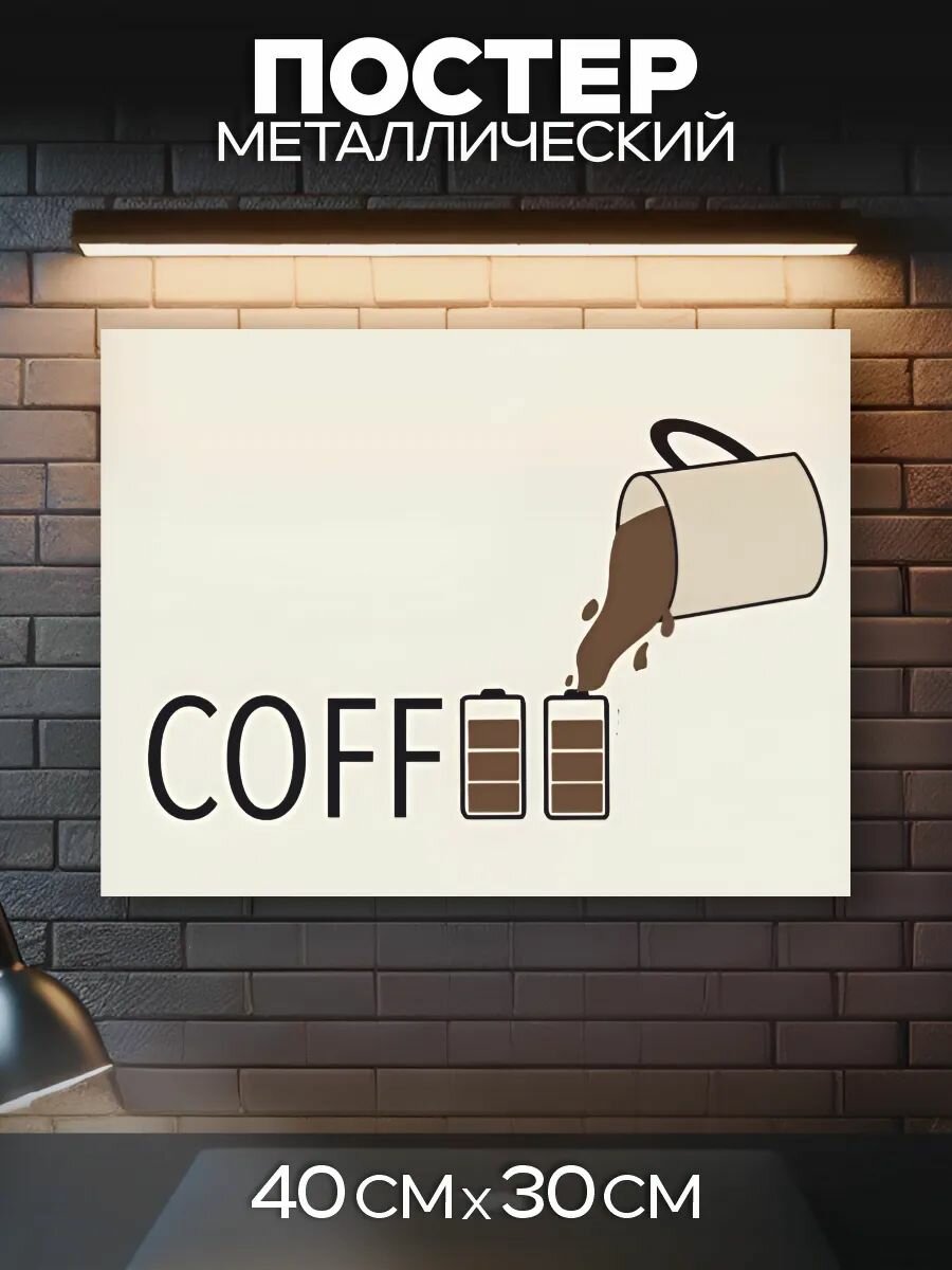 Постер на стену металл Coffee house - кофейня