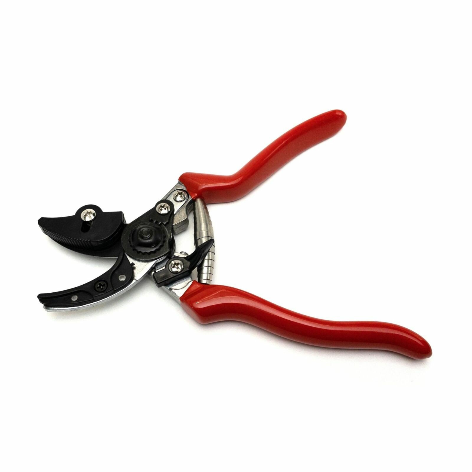 Секатор садовый Инструм-Агро Аллигатор, пружинный контактный, сталь с зажимным устройством, красный