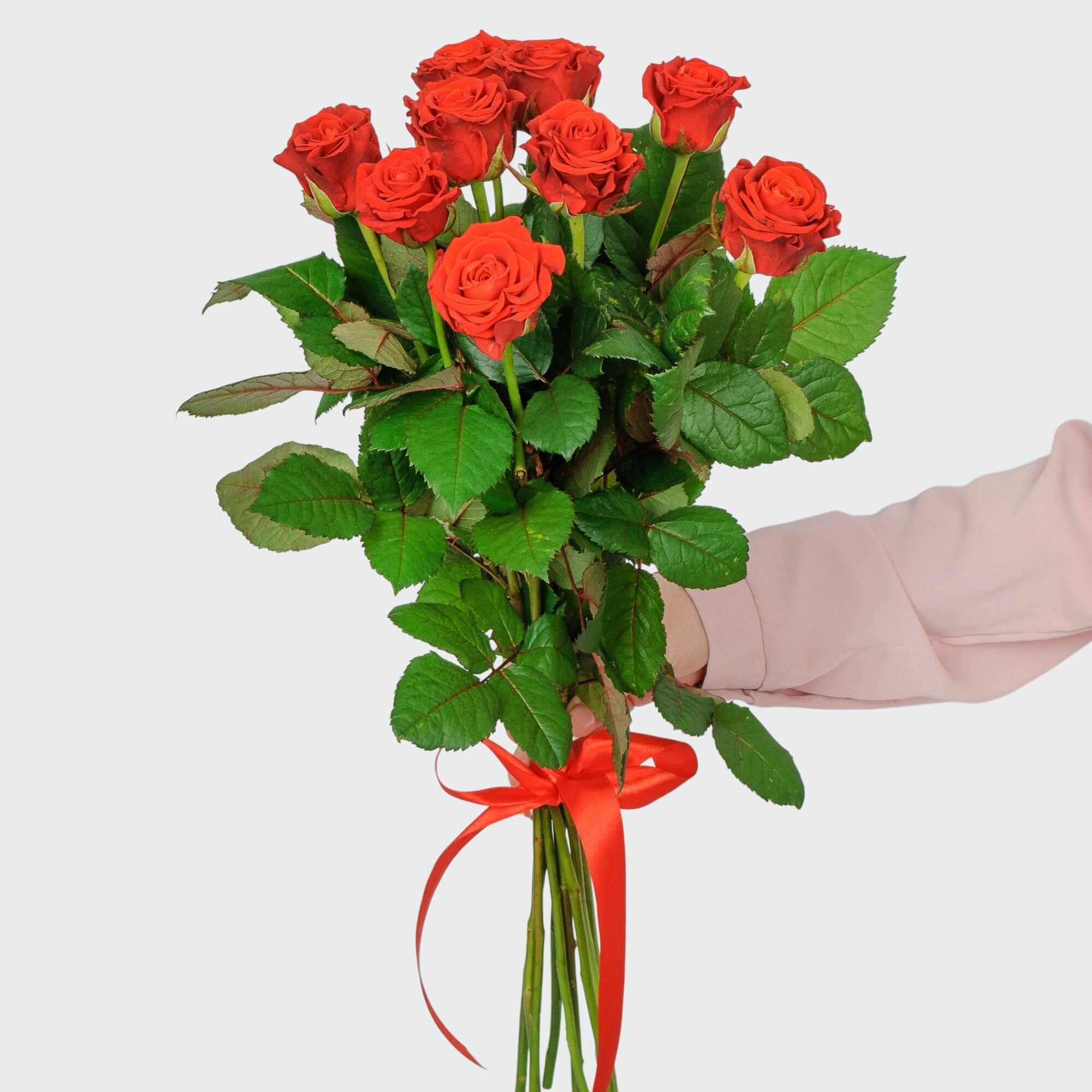 Букет СоюзЦветТорг "Эль Торо", роза, 9шт, высота 60см, красный