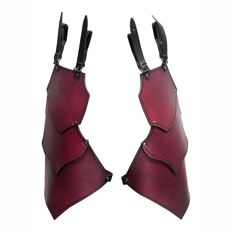 Доспехи для ног из искусственной кожи Бордовый, Red