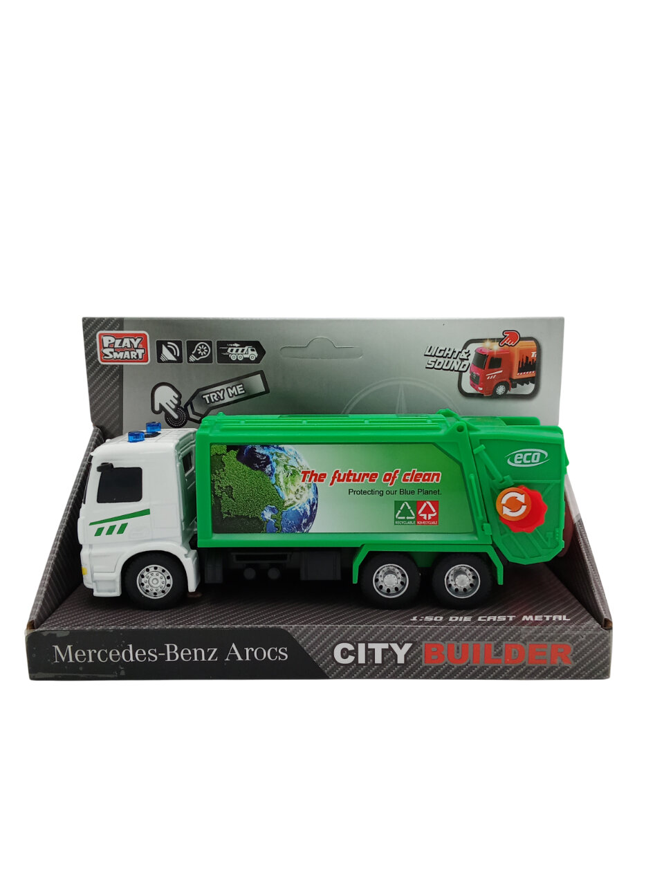Мусоровоз Play Smart Mercedes со светом и звуком 1:50 (1 шт.)