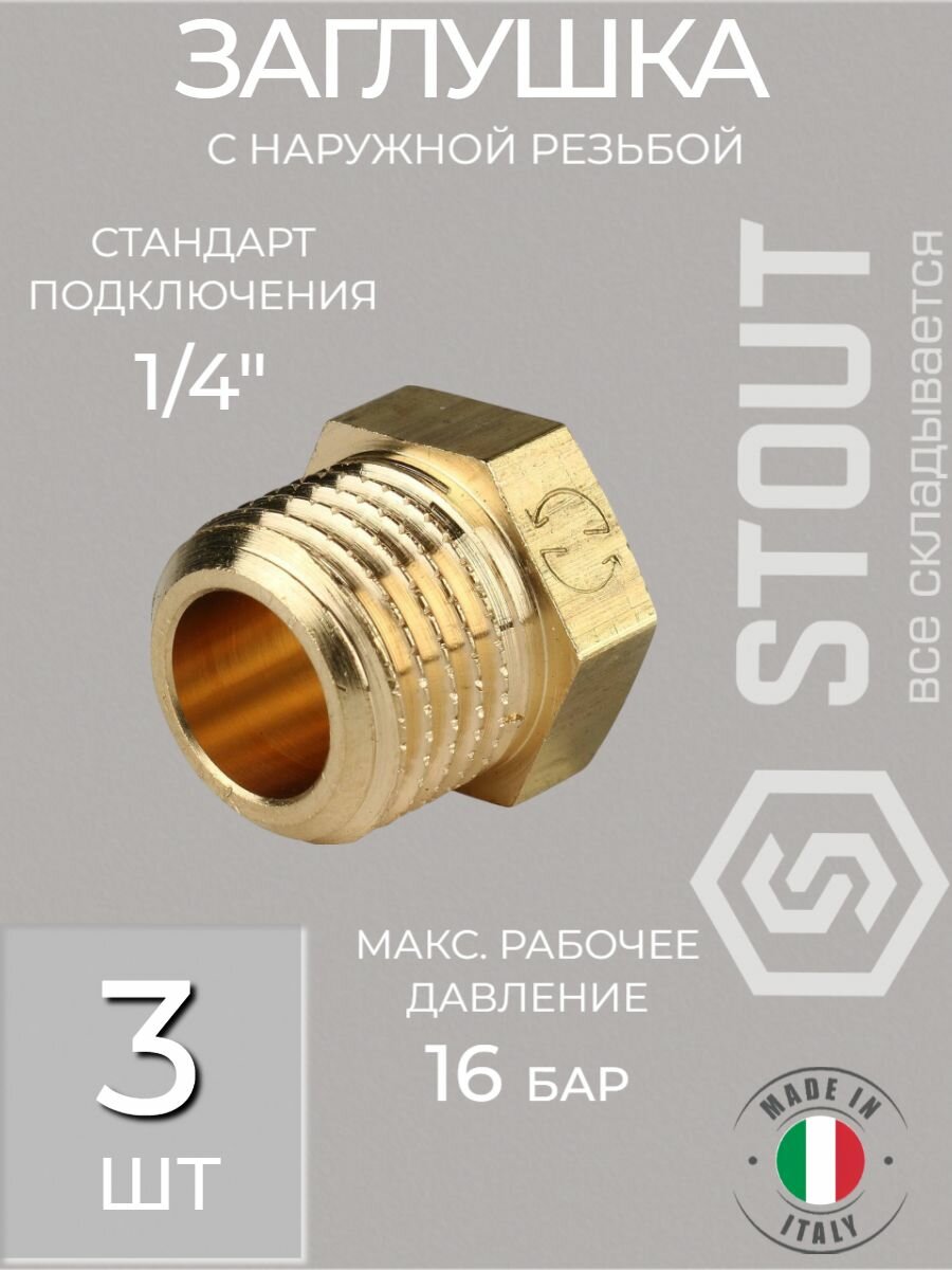 STOUT Заглушка НР 1/4 3 шт