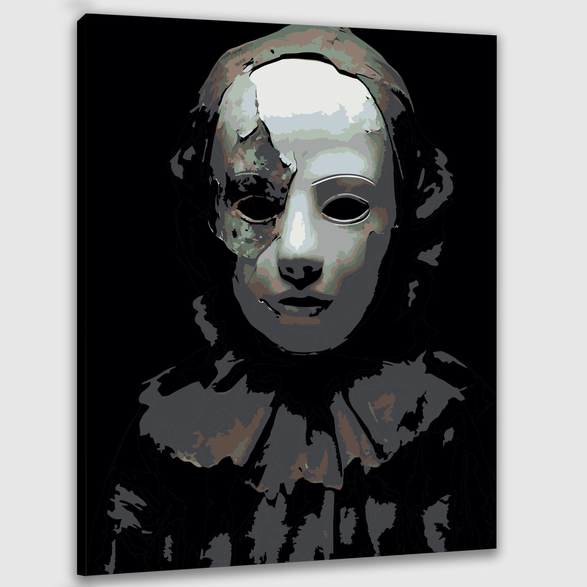 Картина по номерам 40x50 см, фотография, винтажная кукла, маска, ностальгия, безвременье, элегантность, интрига