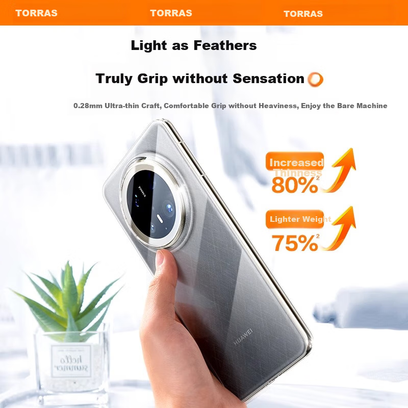 TORRAS Official Genuine Transparent Ultra-Thin Anti-Fingerprint Anti-Drop Case for Huawei Mate 70 Pro