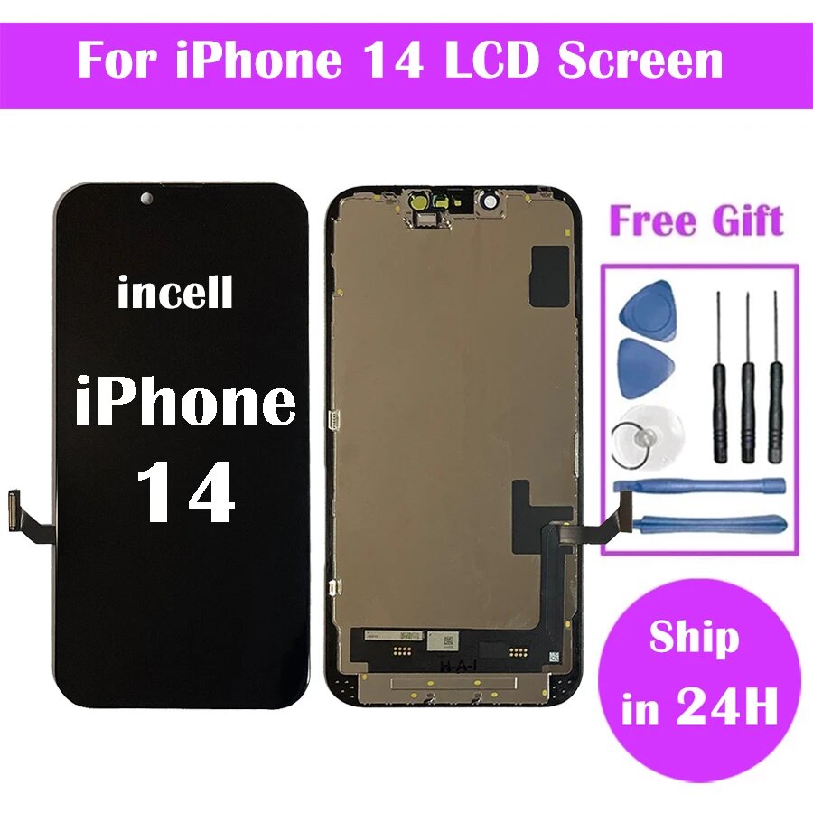 AAA incell Pantalla для iPhone 14, замена экрана с сенсорным экраном, стеклянный дигитайзер, дисплей в сборе для iPhone 14, ЖК-дисплей