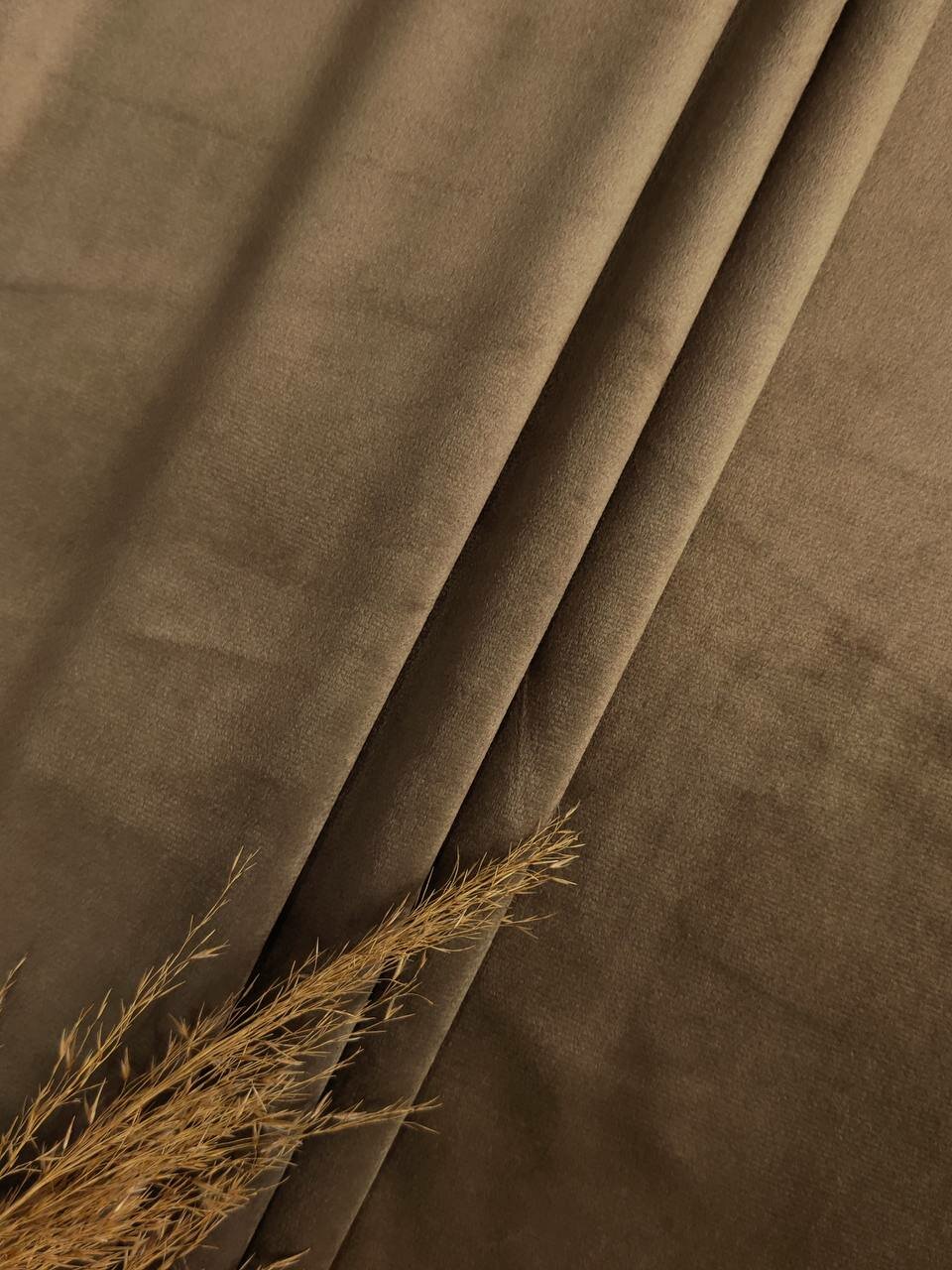 Ткань для пошива штор "Бархат велюр" на отрез от 1 м, цвет шоколадный, производитель Турция