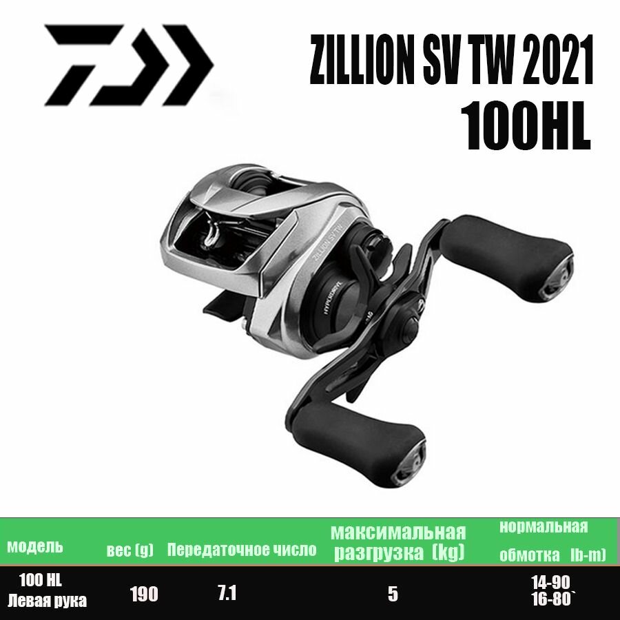 2021 DAIWA ZILLION SV TW 100HL Катушка мультипликаторная