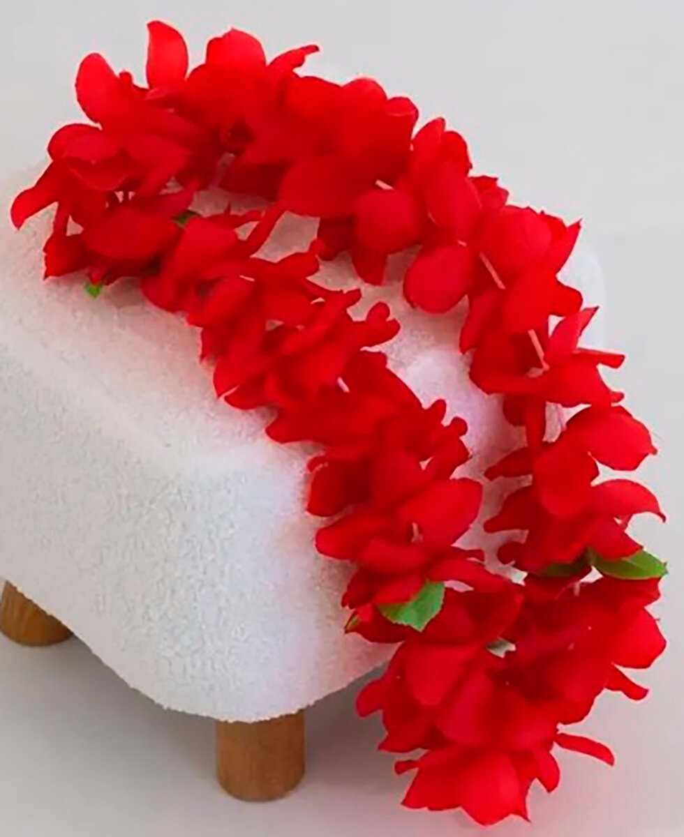 Набор карнавальный "Гавайская вечеринка", леи красного цвета, юбка