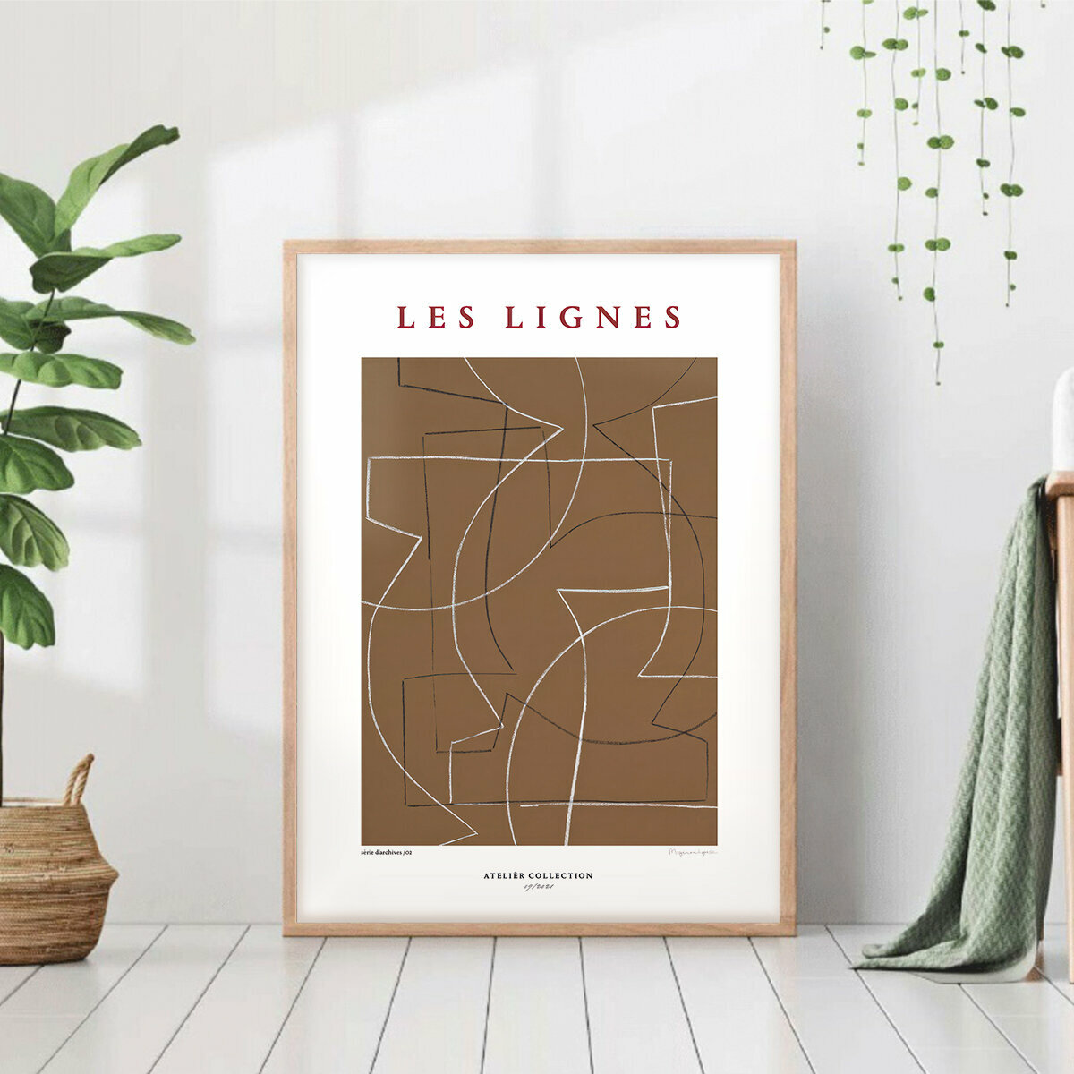 Постер "Коричневая абстракция" 40x50 без рамки на стену для интерьера