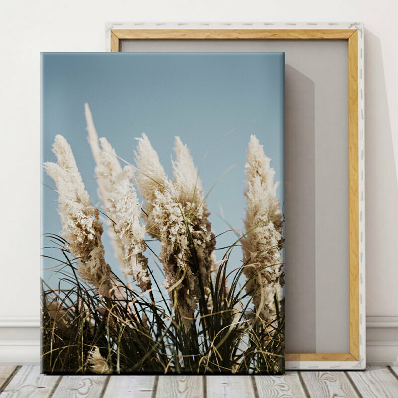 Картина на холсте 40х50 см "Сухой камыш", на стену для интерьера