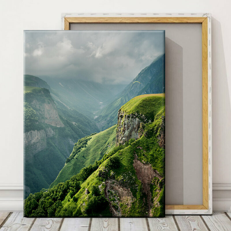 Картина на холсте 50х70 см "Горы. Грузия", на стену для интерьера